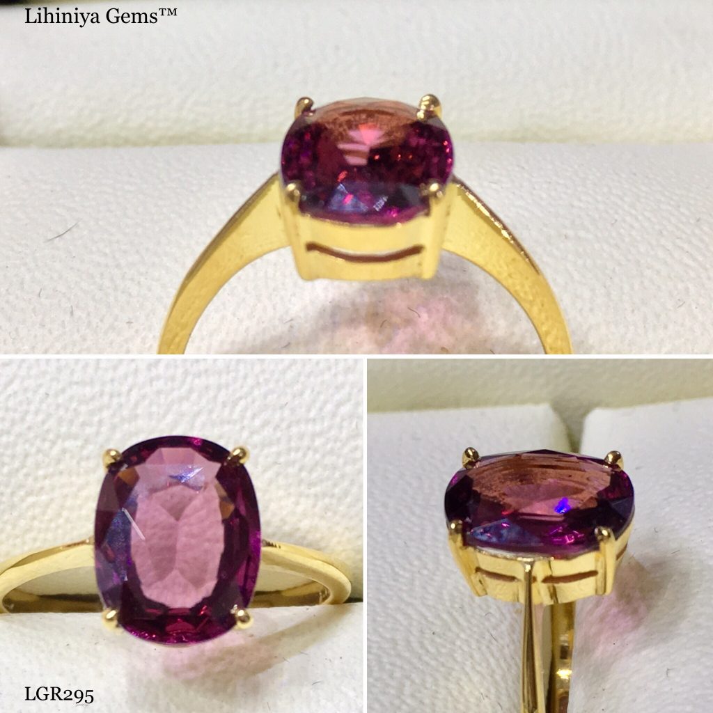 Garnet Yellow Gold Ring – Lihiniya Gems