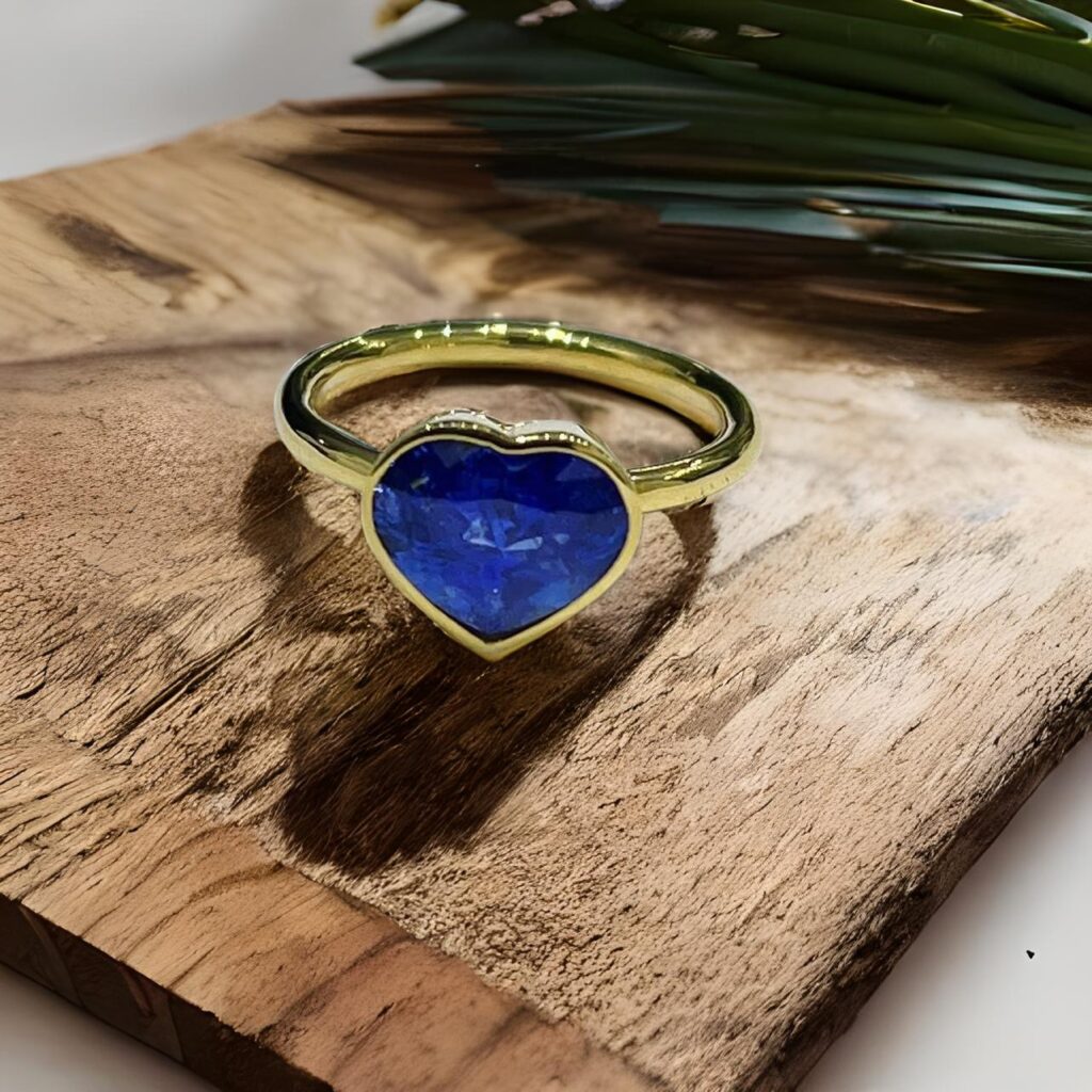 Ceylon Blue Sapphire Heart Ring – Lihiniya Gems
