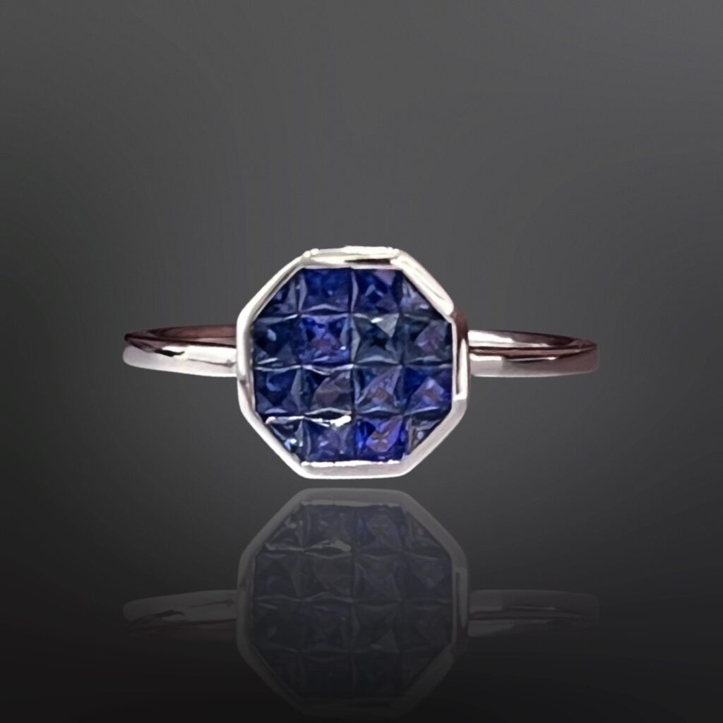 Blue Sapphire “Invisible Set” Ring – Lihiniya Gems