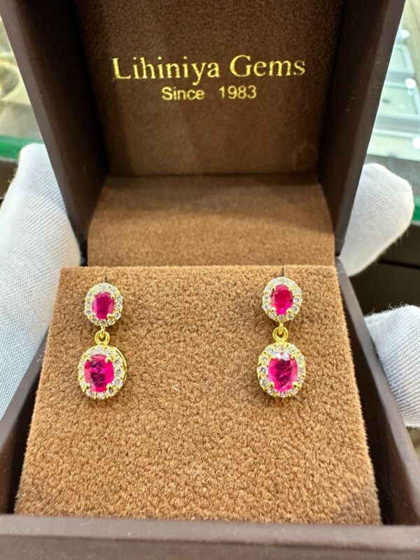 Ruby & Diamond Earrings – Lihiniya Gems